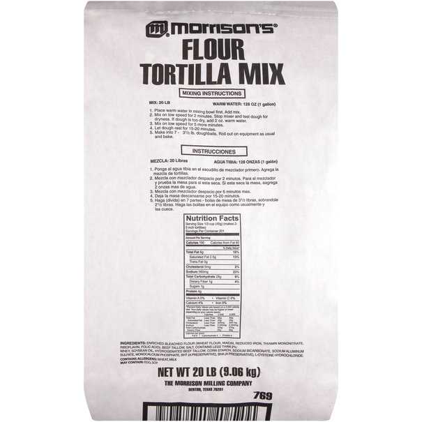 Morrison's Flour Tortilla Mix 20# - C.H. Guenther